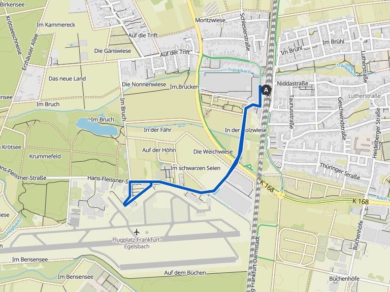 ab Egelsbach Bahnhof (mit S3) zum Flugplatz Egelsbach | Fahrradtour ...